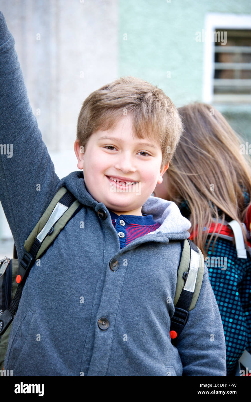 Two boys walking to school hi-res stock photography and images - Alamy