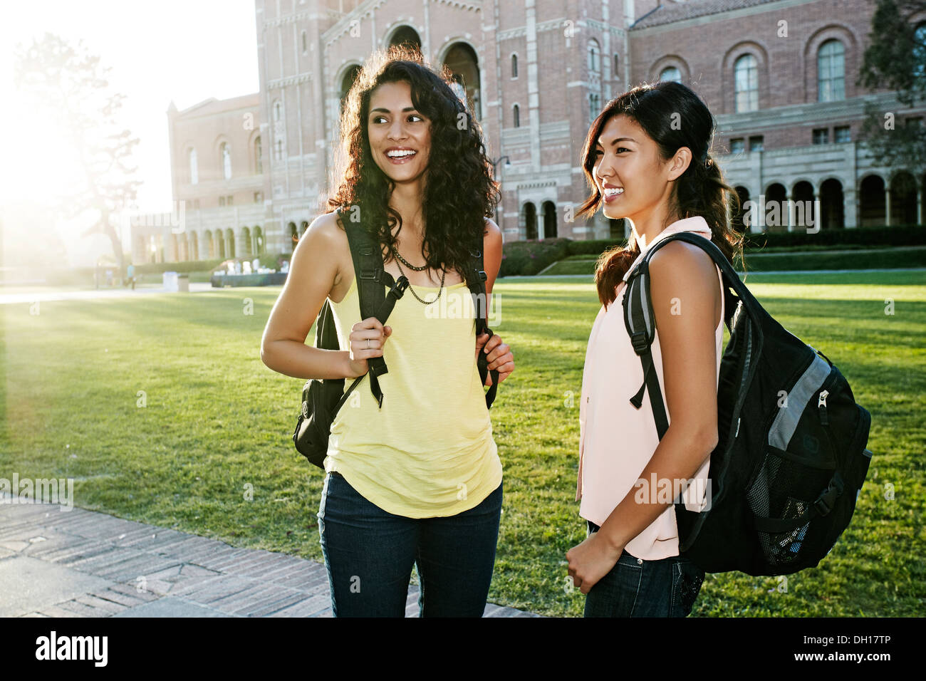 Students talking on campus Stock Photo - Alamy