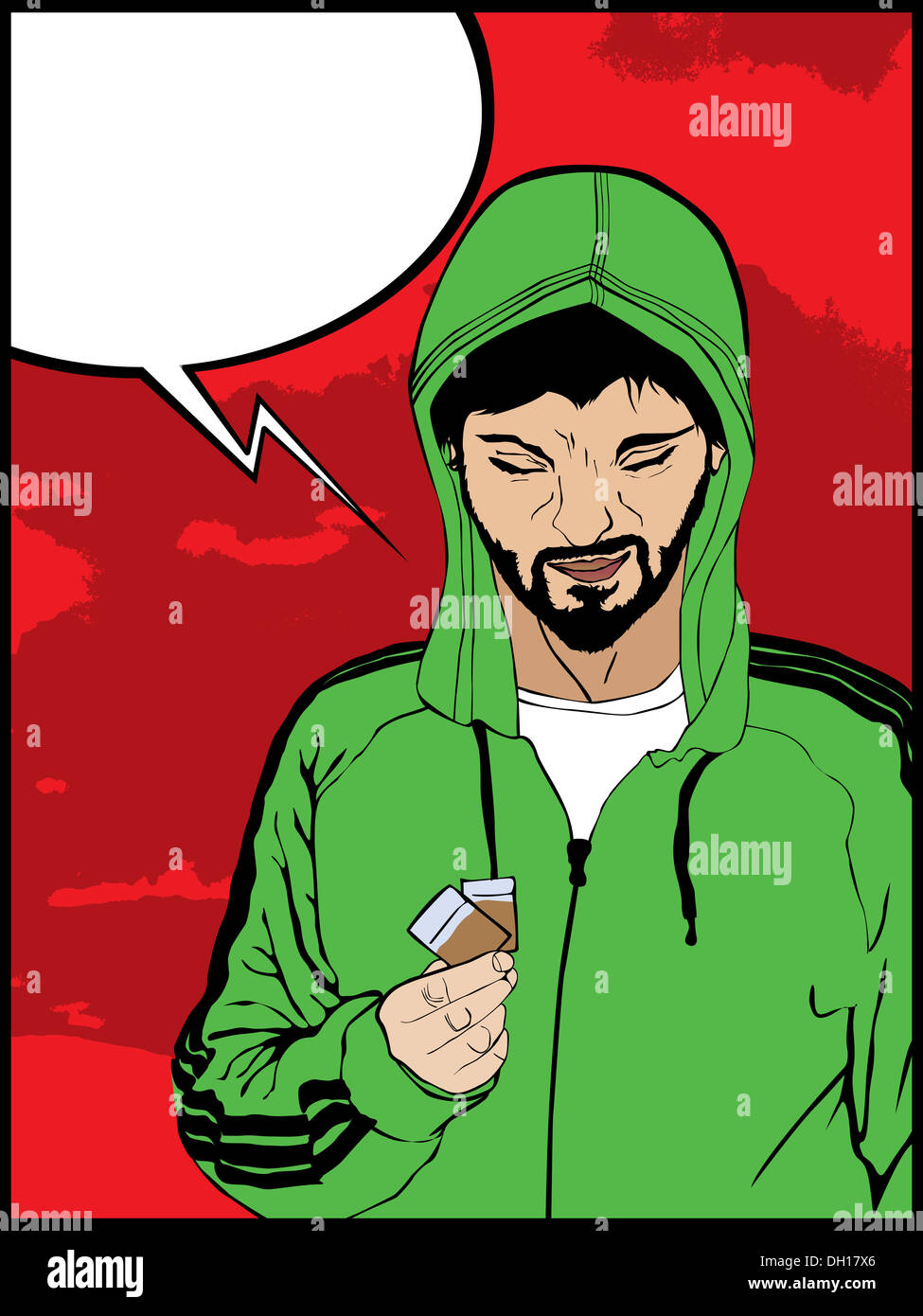 Drug addict comic style Stock Photo - Alamy
