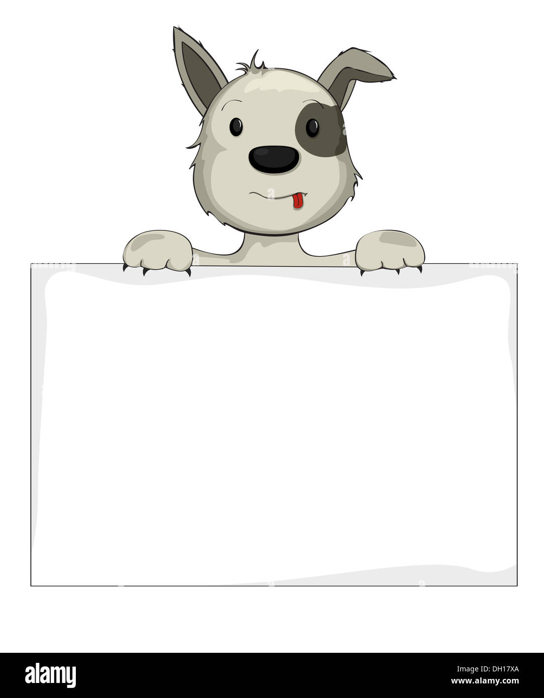 Dog holding banner Stock Photo - Alamy