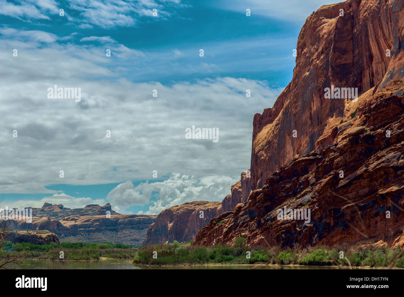 Rock formations in desert landscape, Moab, Utah, United States Stock ...