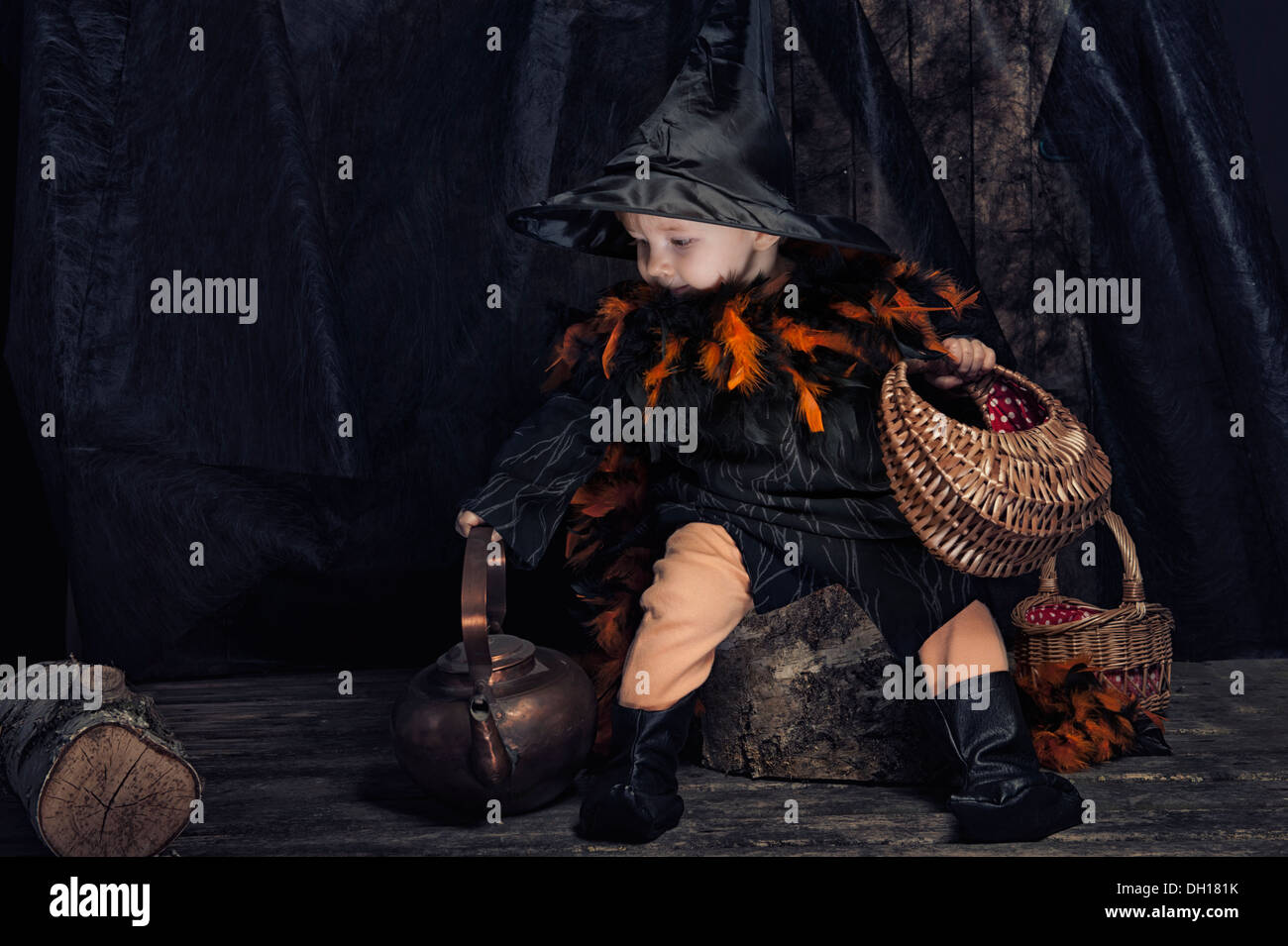cute little halloween witch Stock Photo - Alamy