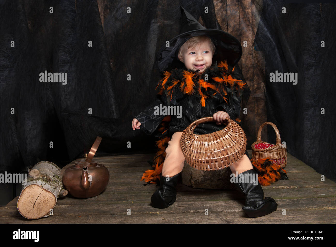 cute little halloween witch Stock Photo - Alamy