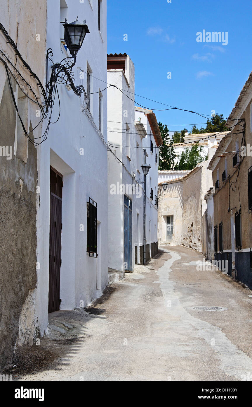 Typical village Street, Velez Blanco, Almeria Province, Andalusia ...