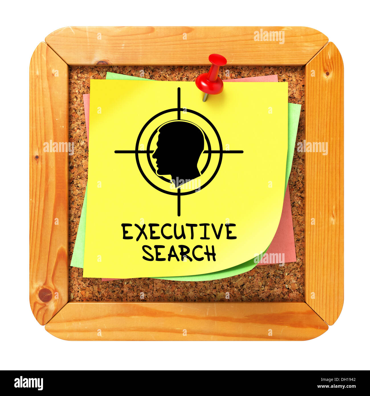 Executive Search. Yellow Sticker on Bulletin Stock Photo - Alamy