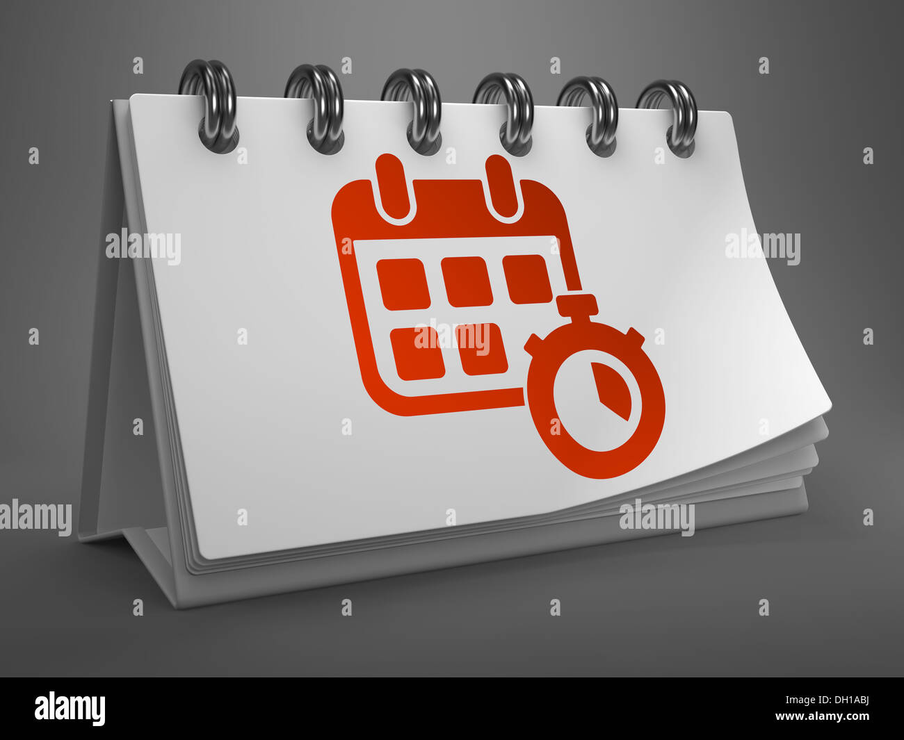 Desktop Calendar with Red Icon. Time Concept Stock Photo - Alamy