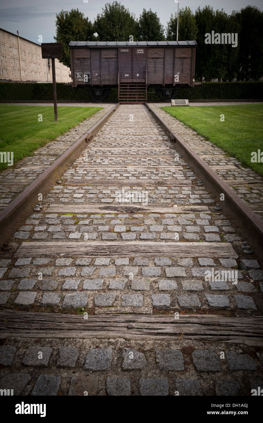 Cattle truck forms part of the memorial to the WW2 Nazi deportations ...