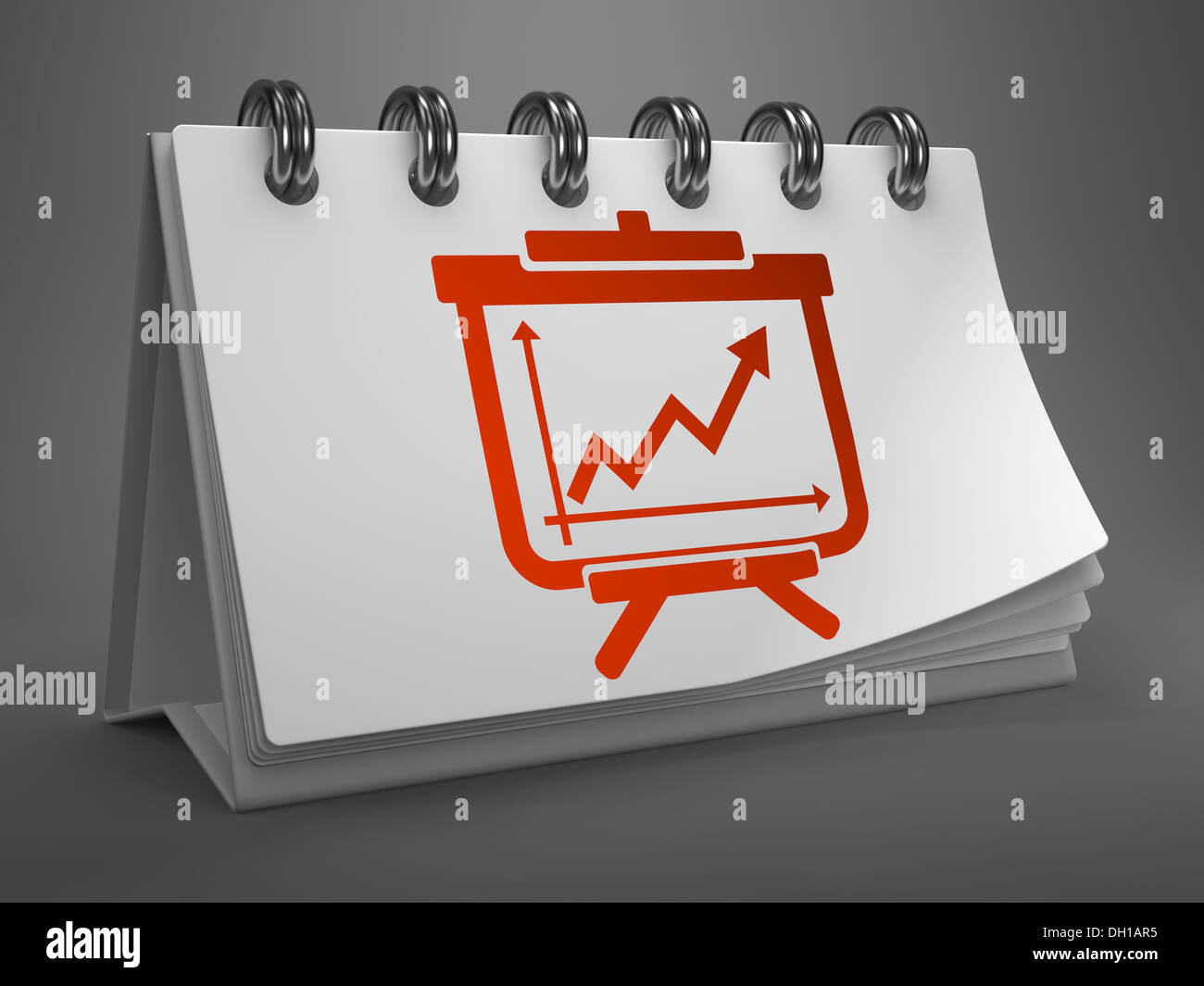 Desktop Calendar with Red Flipchart Icon Stock Photo - Alamy