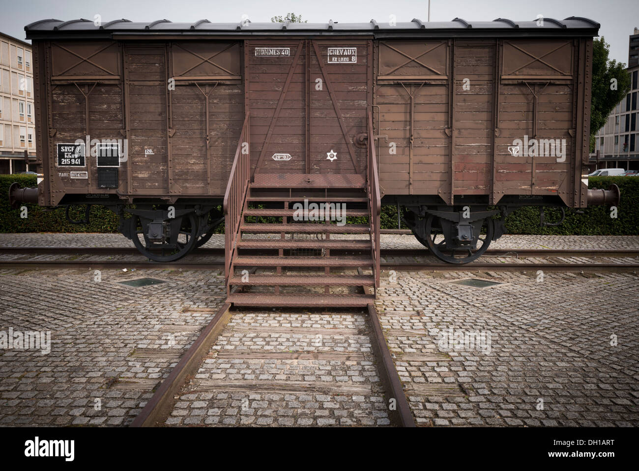 Cattle truck forms part of the memorial to the WW2 Nazi deportations ...