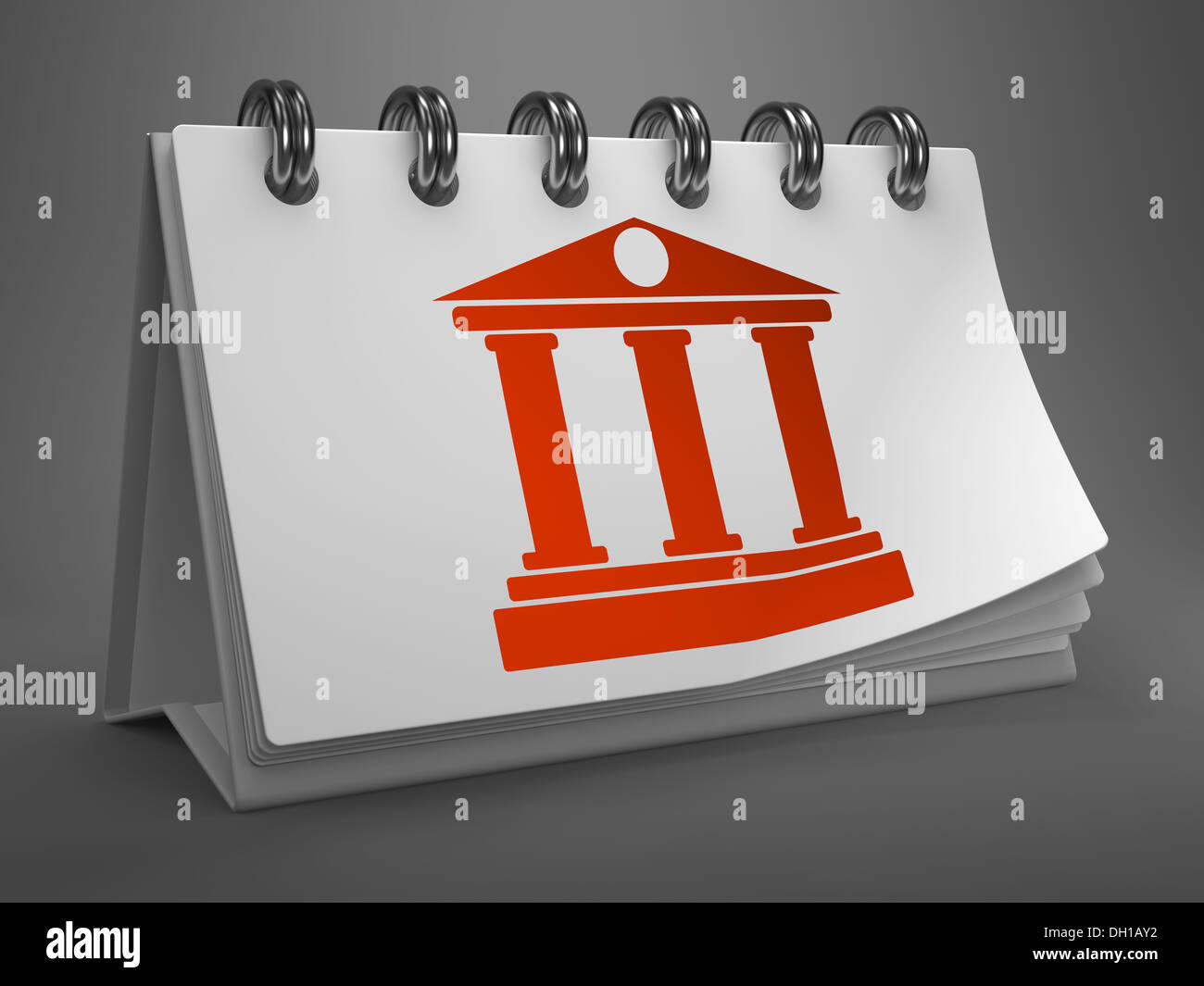 Desktop Calendar with Red Icon Stock Photo - Alamy
