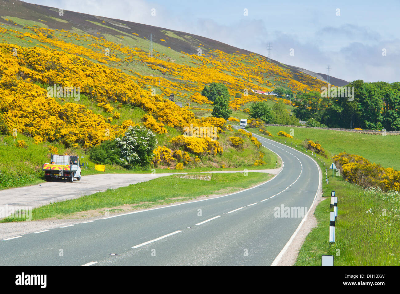 A9 near Helmsdale, Sutherland, coast, Highland Region, Scotland, UK ...