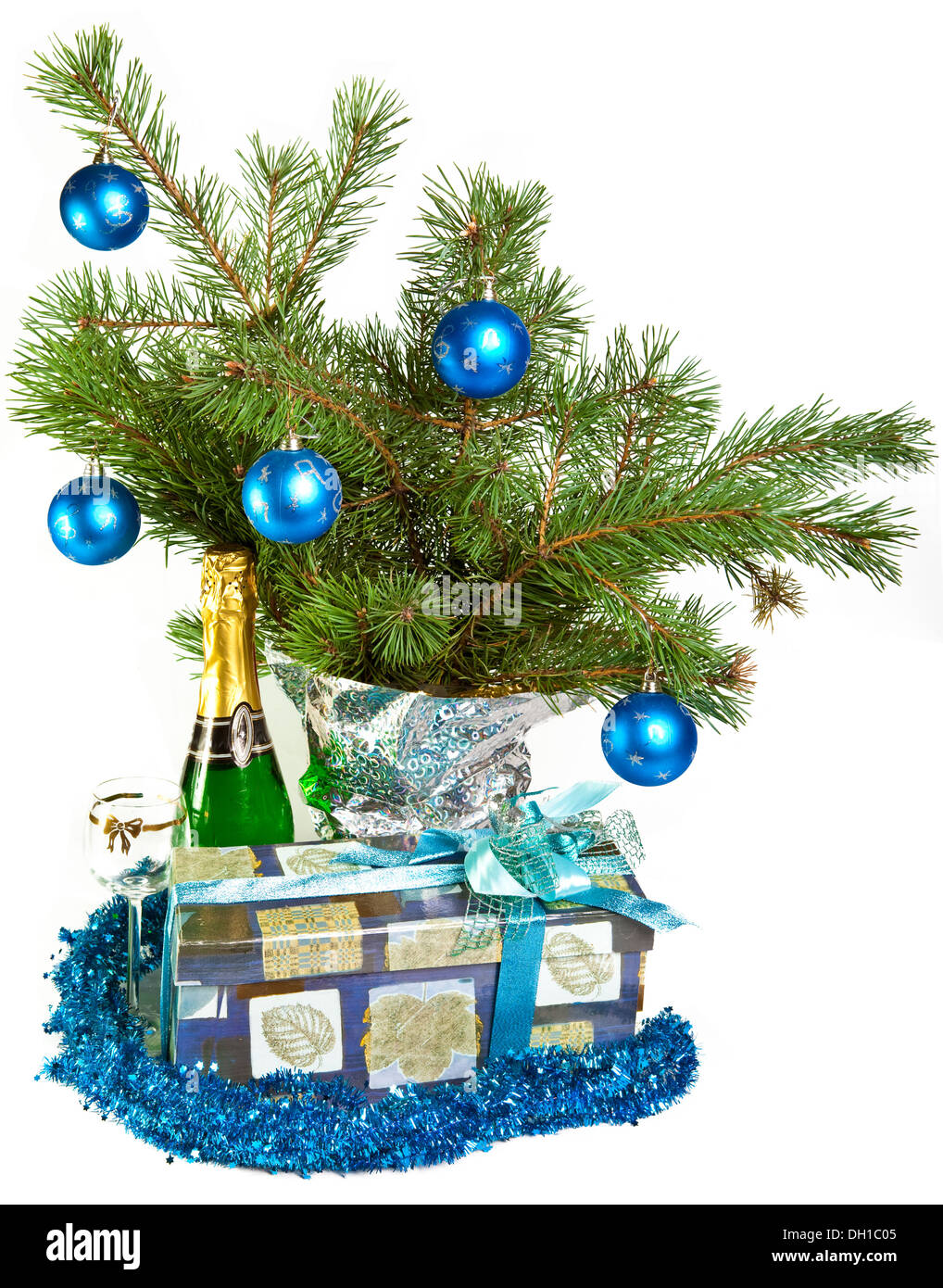 Gift box christmas branches Cut Out Stock Images & Pictures - Alamy
