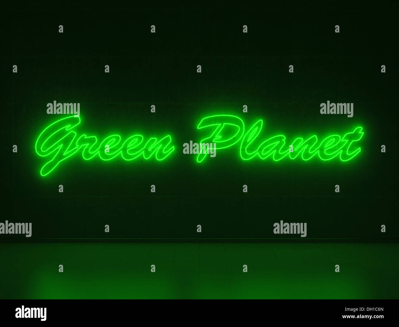Green Planet - Series Neon Signs Stock Photo - Alamy