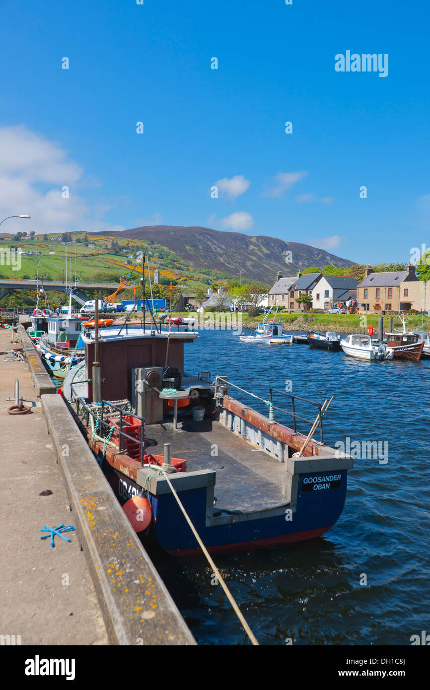 River, Helmsdale, boats, Sutherland, coast, Highland Region, Scotland ...