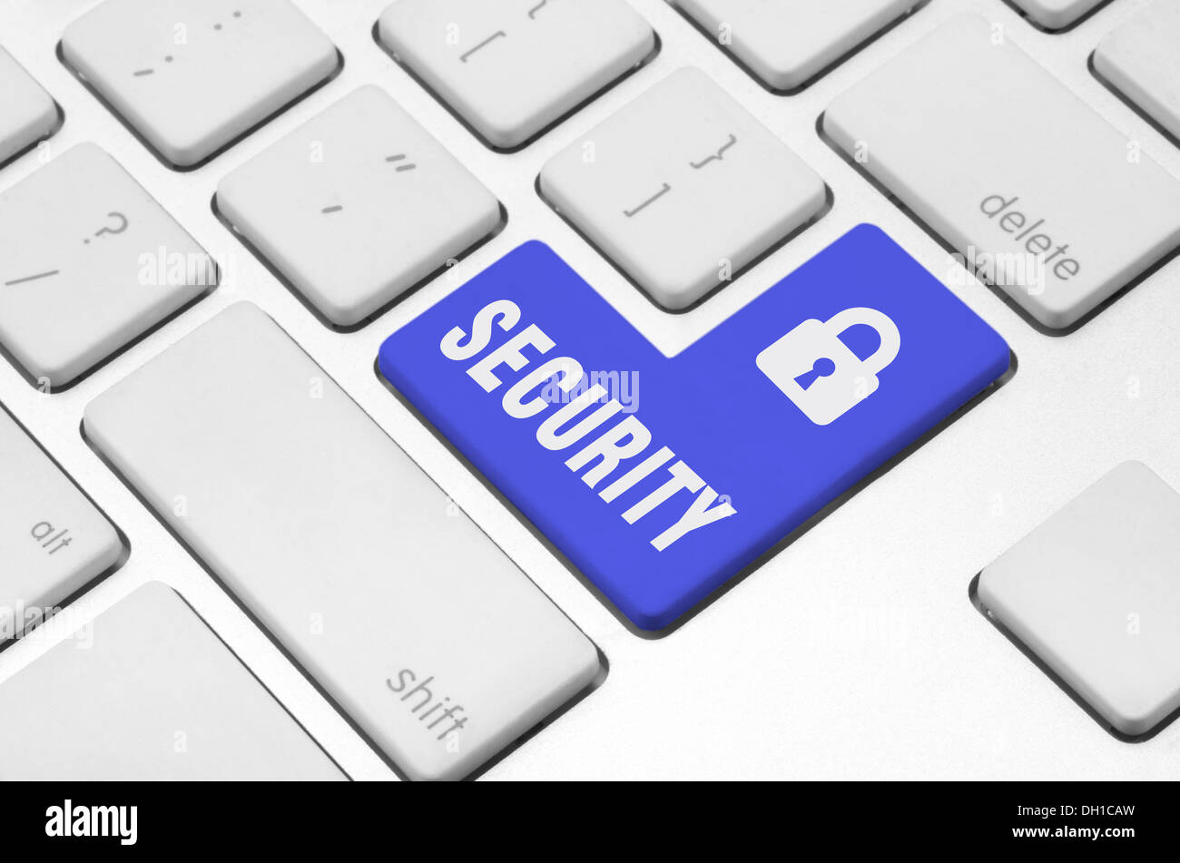 Security key on the computer keyboard Stock Photo - Alamy