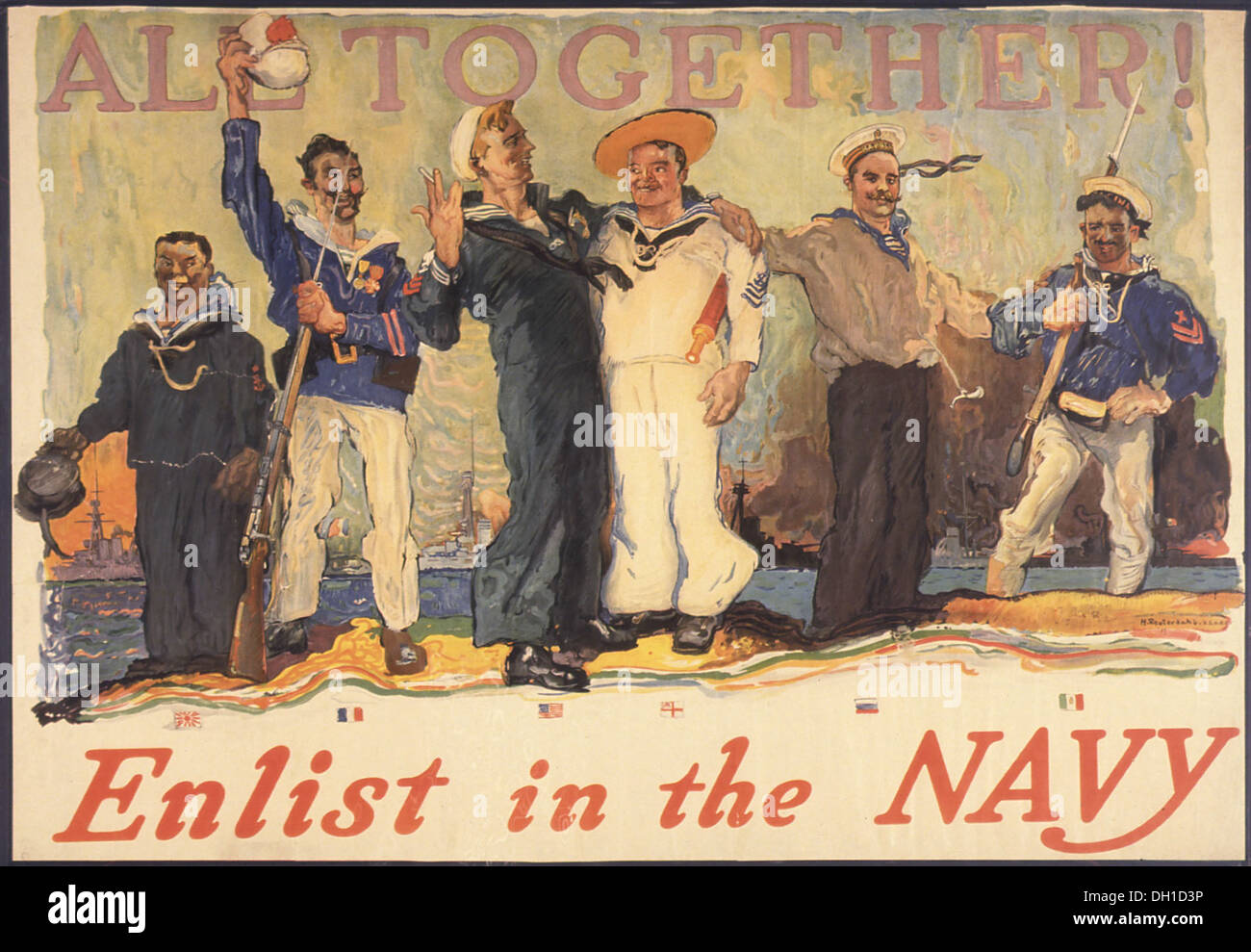 A recruitment poster from World War I urging citizens to enlist in the ...