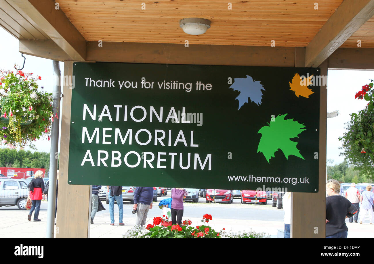 A sign at the exit saying thank you for visiting The National Memorial ...