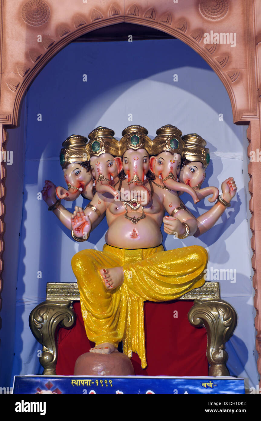 panchmukhi five headed Ganesh Idol Mumbai Maharashtra India Asia Stock ...