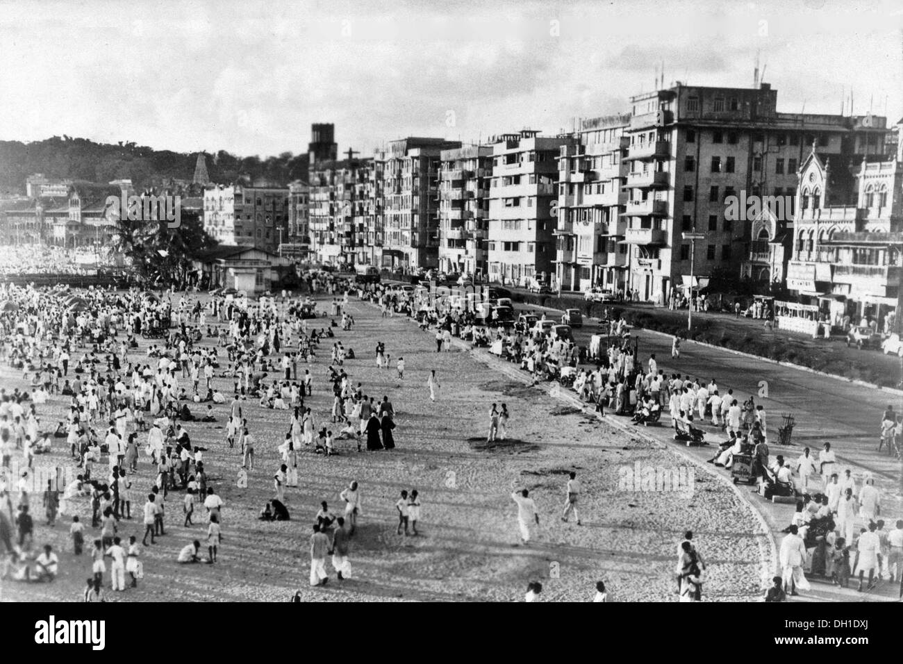 Old vintage 1900s chowpatty beach bombay mumbai maharashtra India Stock ...