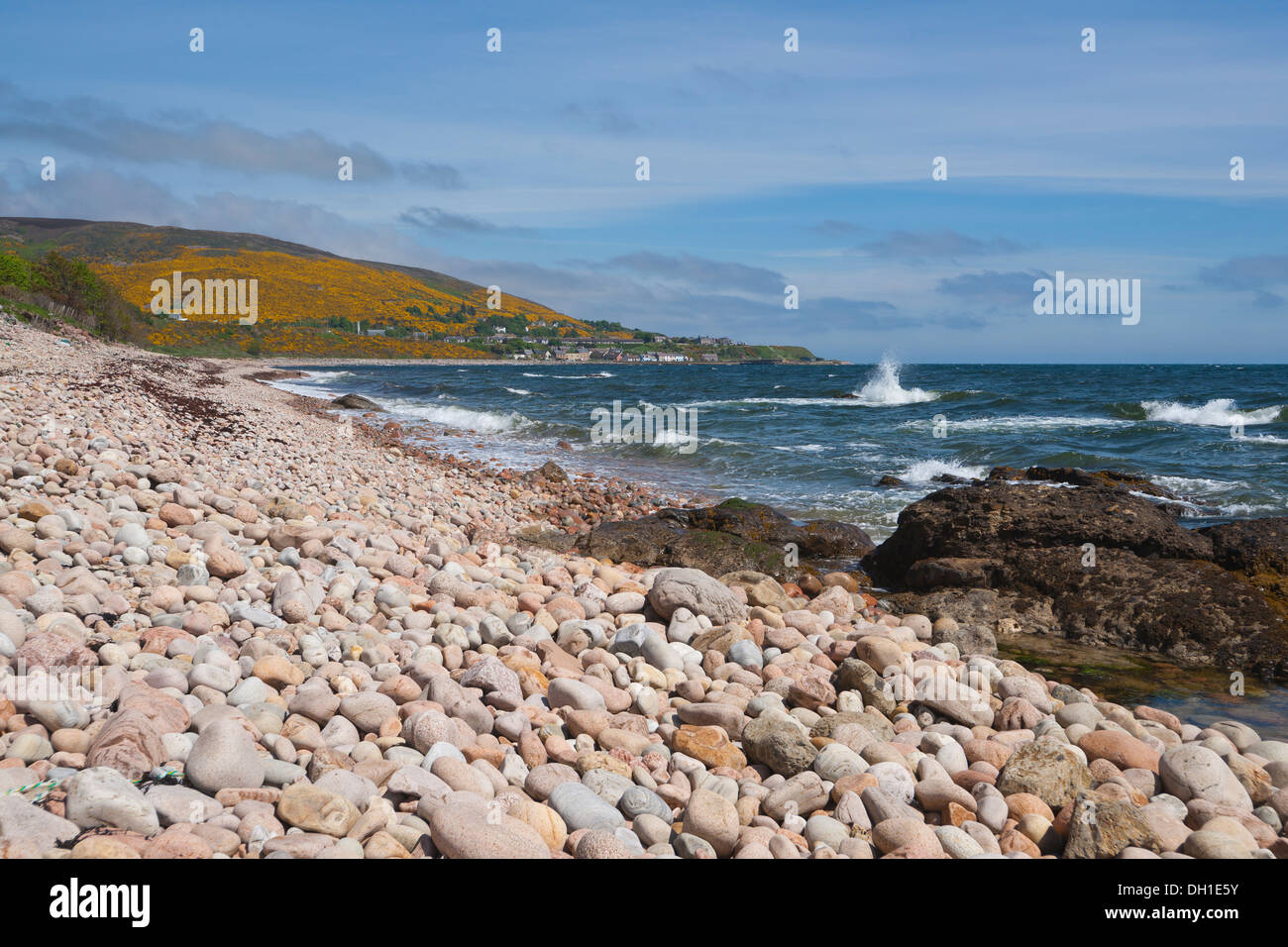 Looking to Helmsdale, Sutherland, coast, Highland Region, Scotland, UK ...