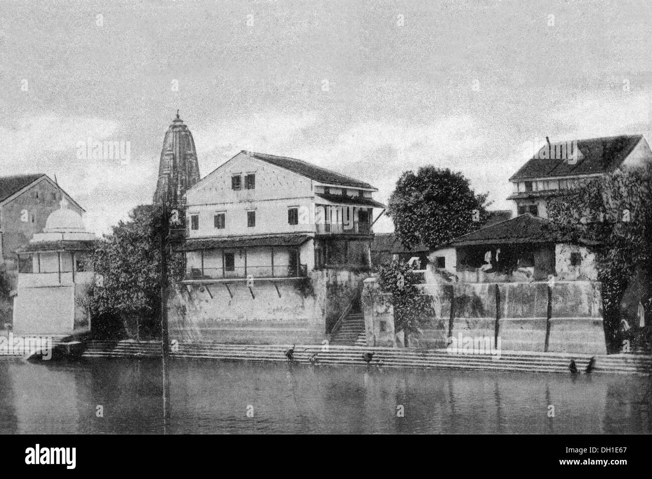 Old vintage 1900s Banganga tank Walkeshwar Bombay Mumbai Maharashtra ...