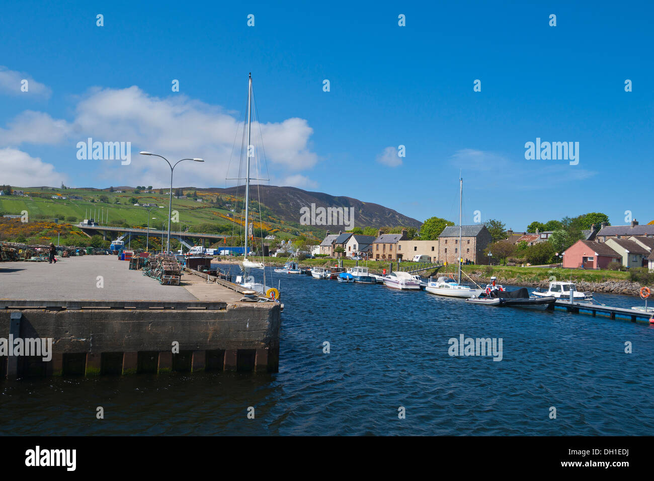 River, Helmsdale, boats, Sutherland, coast, Highland Region, Scotland ...