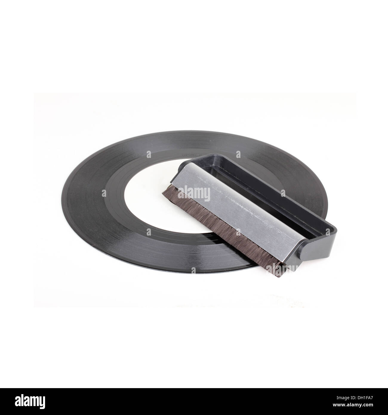 Record cleaner on vinyl disk, isolated on white Stock Photo - Alamy