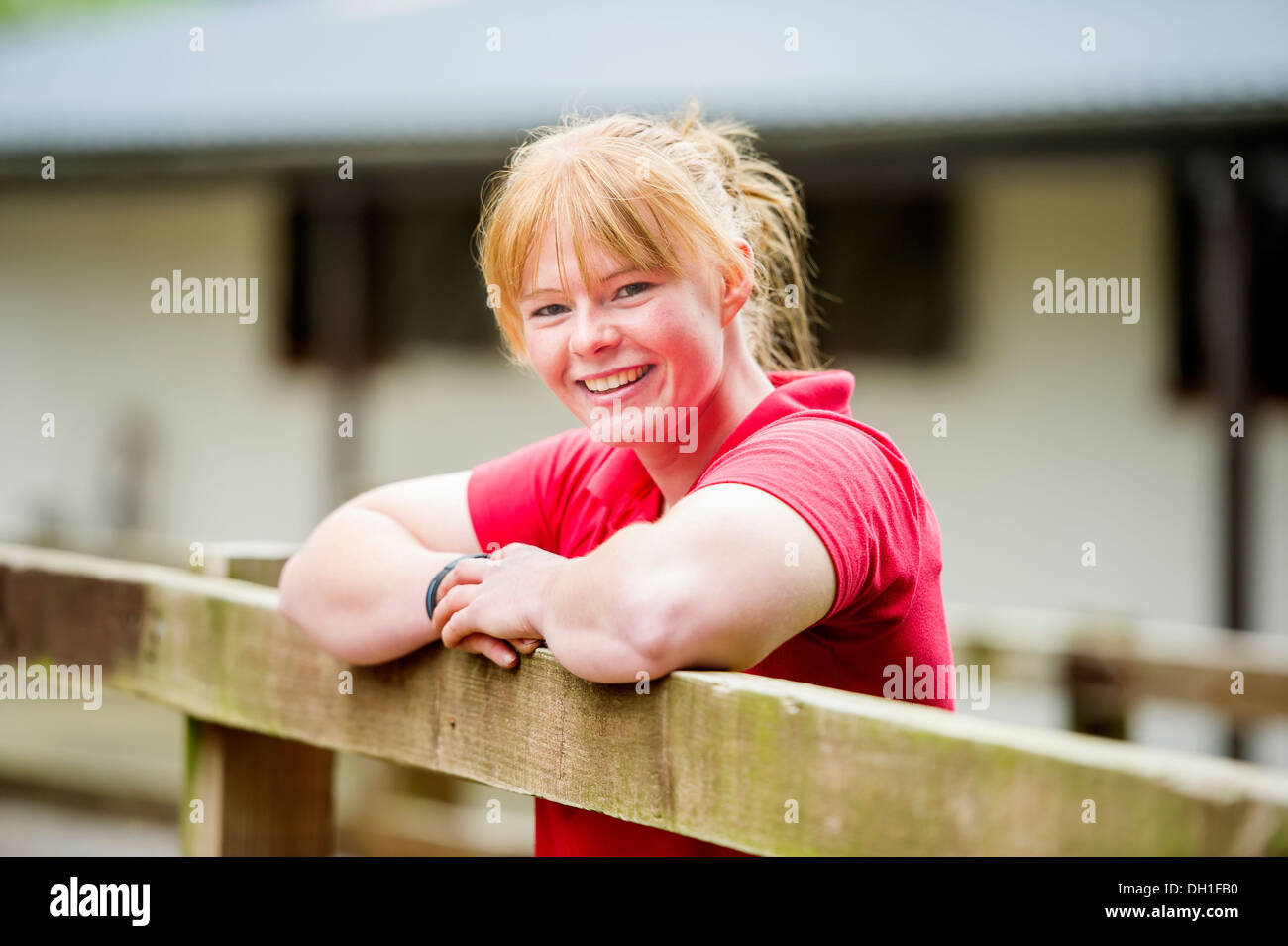 former jockey and racehorse trainer Jess Westwood in Exford with horse ...