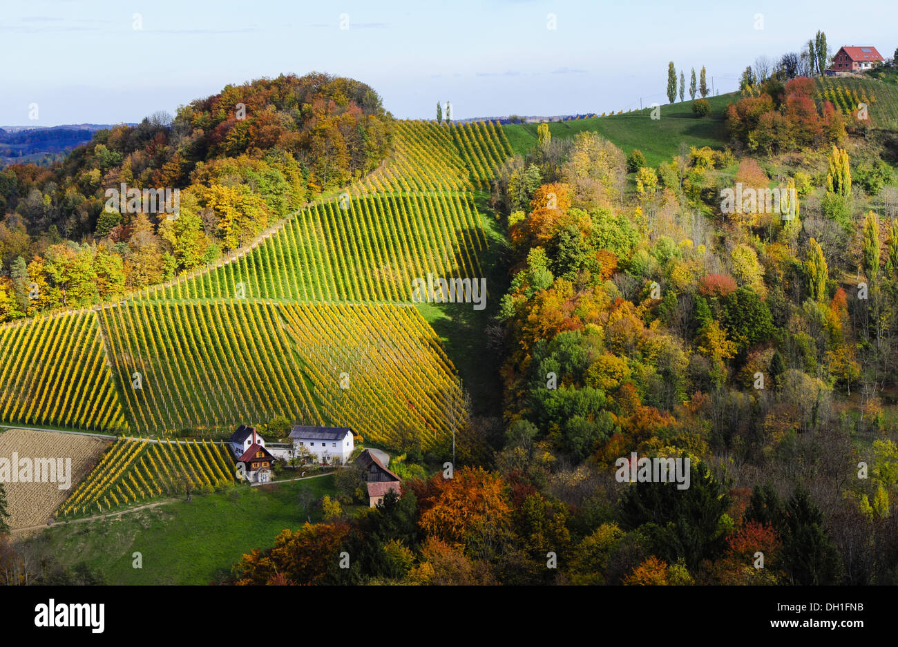Suedsteirische Weinstrasse, Southern Styria wine route in autumn ...