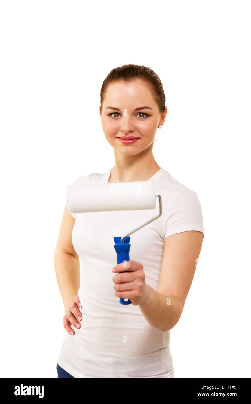 The beautiful woman with smile looks forward Stock Photo - Alamy