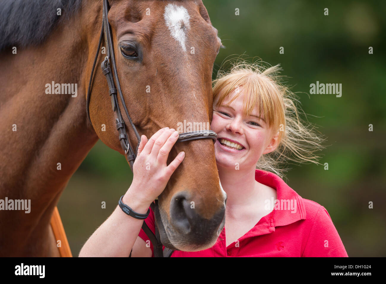 former jockey and racehorse trainer Jess Westwood in Exford with horse ...