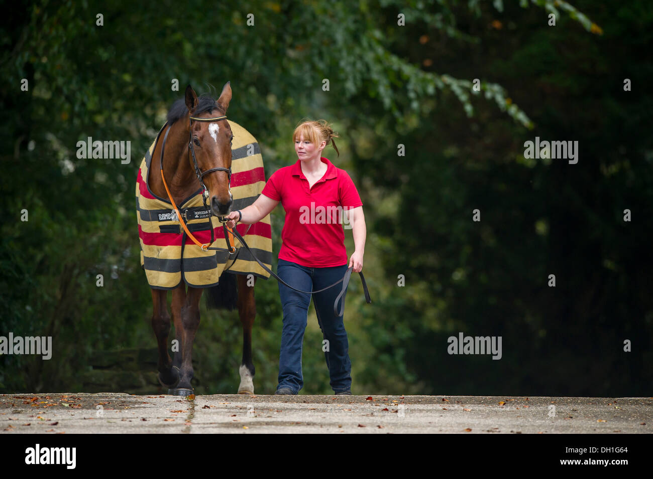former jockey and racehorse trainer Jess Westwood in Exford with horse ...
