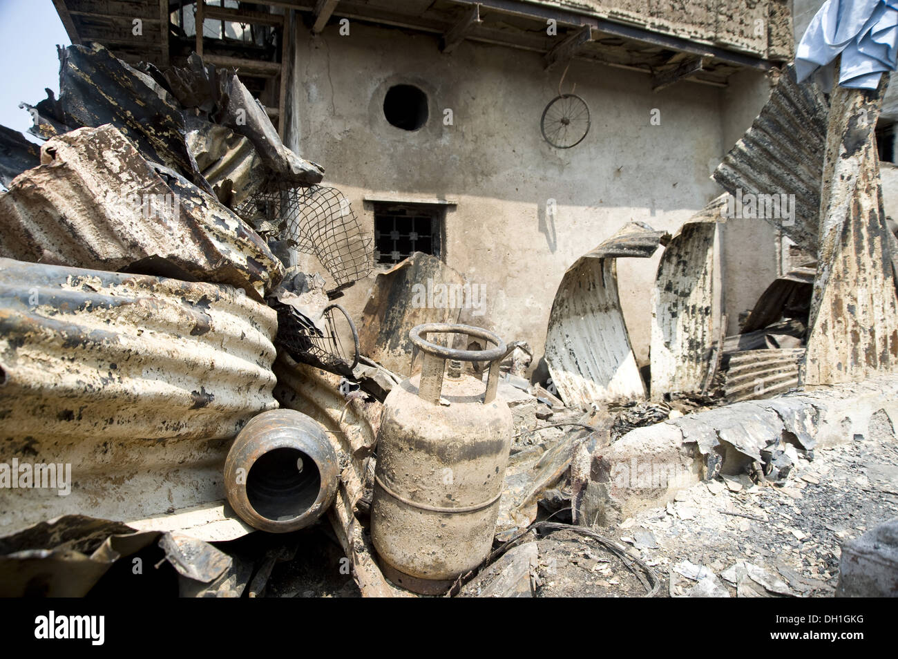 fire damage bandra slums mumbai Maharashtra India Asia Stock Photo - Alamy