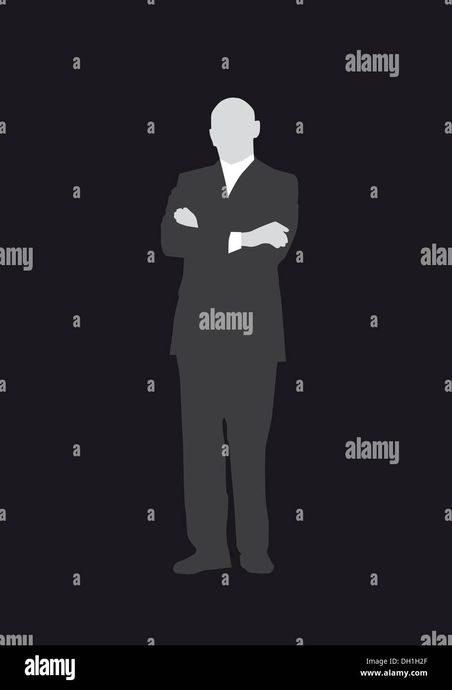 Human representation, man against black background, illustration Stock ...