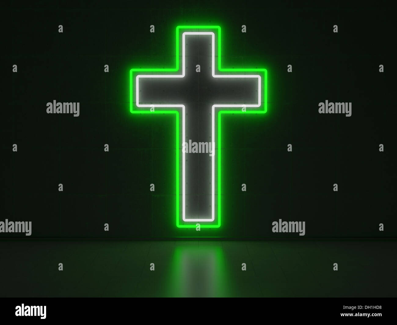 Christian Cross - Series Neon Signs Stock Photo - Alamy
