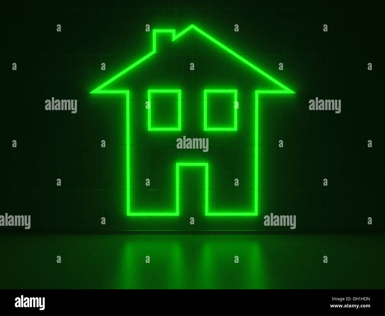 House - Series Neon Signs Stock Photo - Alamy