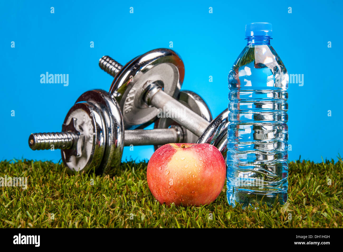 Fitness composition with fruits and vegetables Stock Photo - Alamy