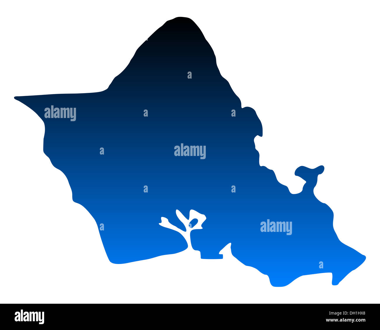 Map of Oahu Stock Photo - Alamy