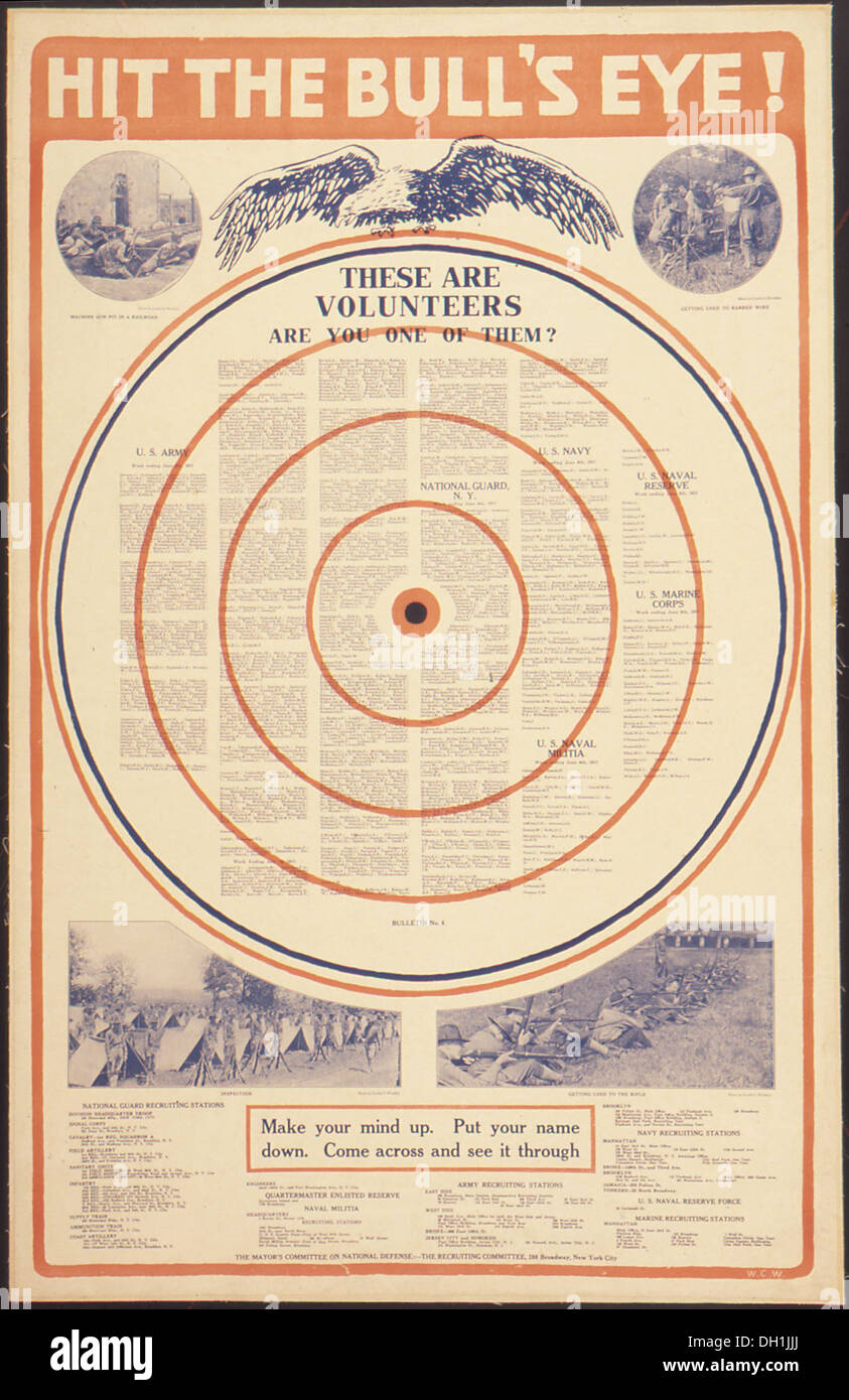 The image depicts a call for volunteers with the slogan 'Hit The Bull's ...