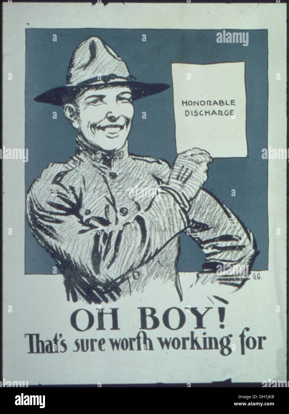 This photograph shows an individual with an honorable discharge, likely ...