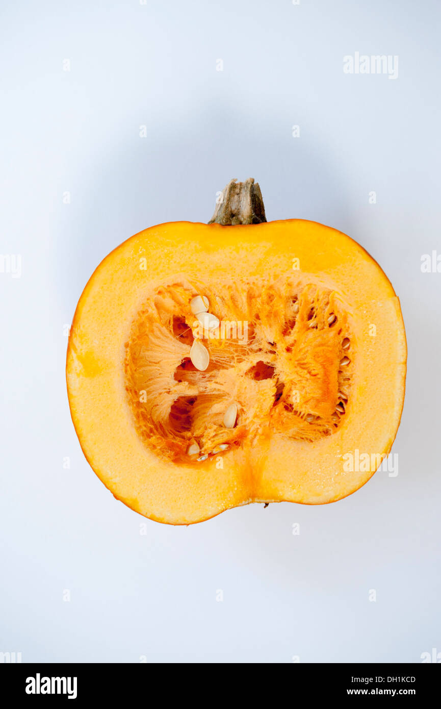 Pumpkin cut in half seeds hi-res stock photography and images - Alamy