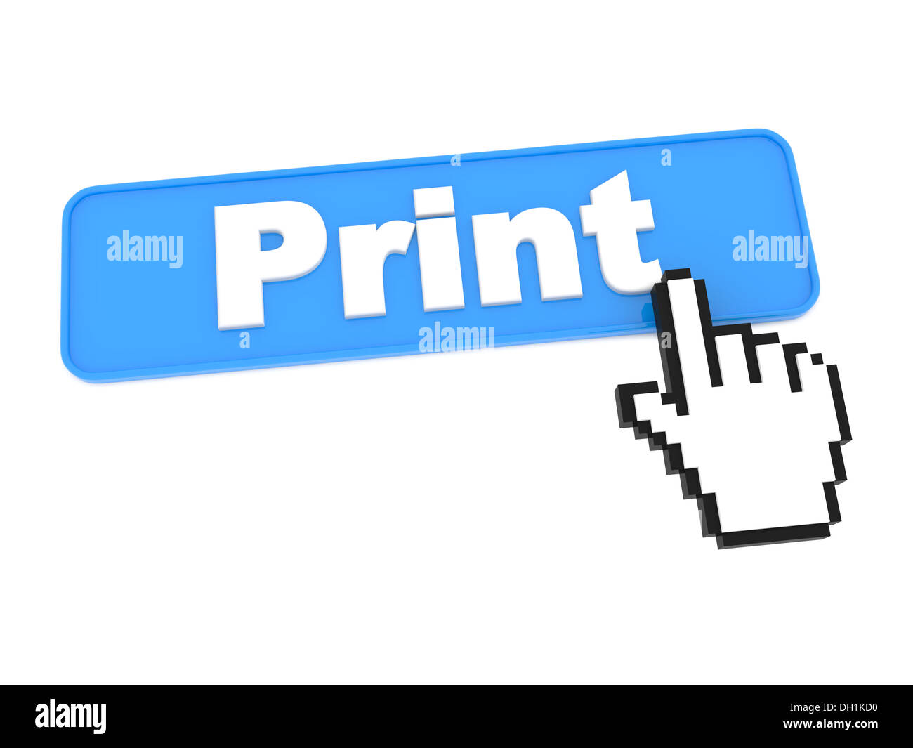 Print Button and Hand Cursor Stock Photo - Alamy