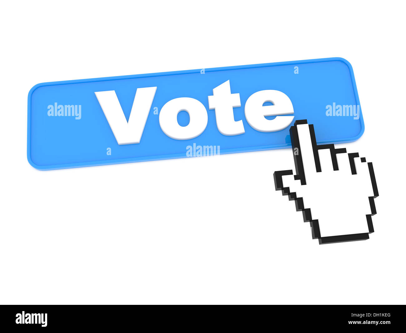 Blue Vote Button or Switch on White Background Stock Photo - Alamy