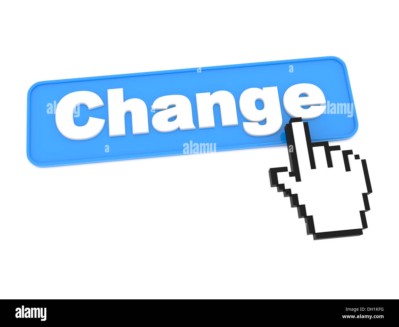 Blue Button with Word Change on It Stock Photo - Alamy