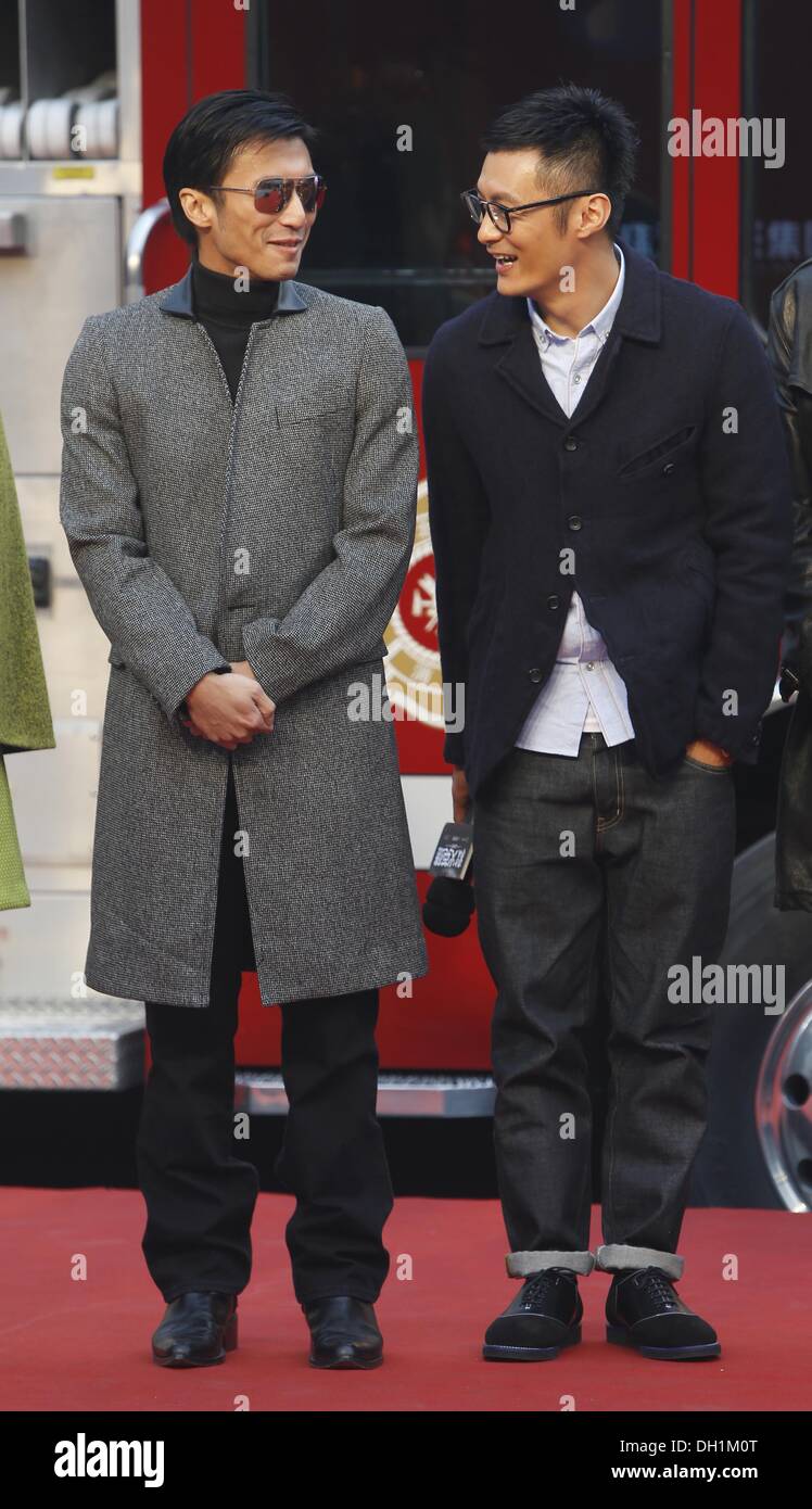 Beijing, China. 28th Oct, 2013. Actor Nicholas Tse and Shawn Yue attend ...