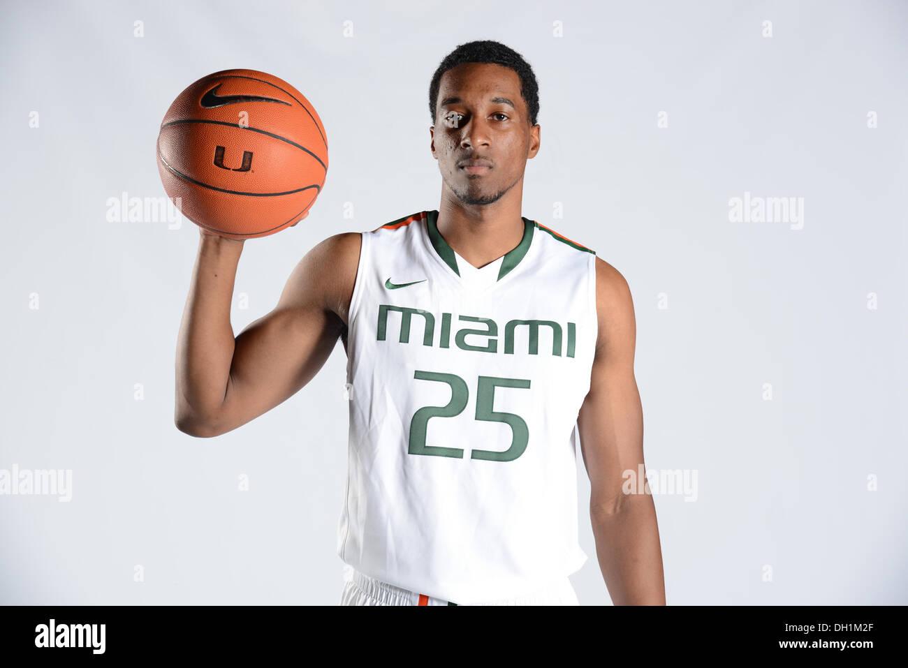 Coral Gables, FL, USA. 10th Oct, 2013. Garrius Adams #25 of the Miami ...