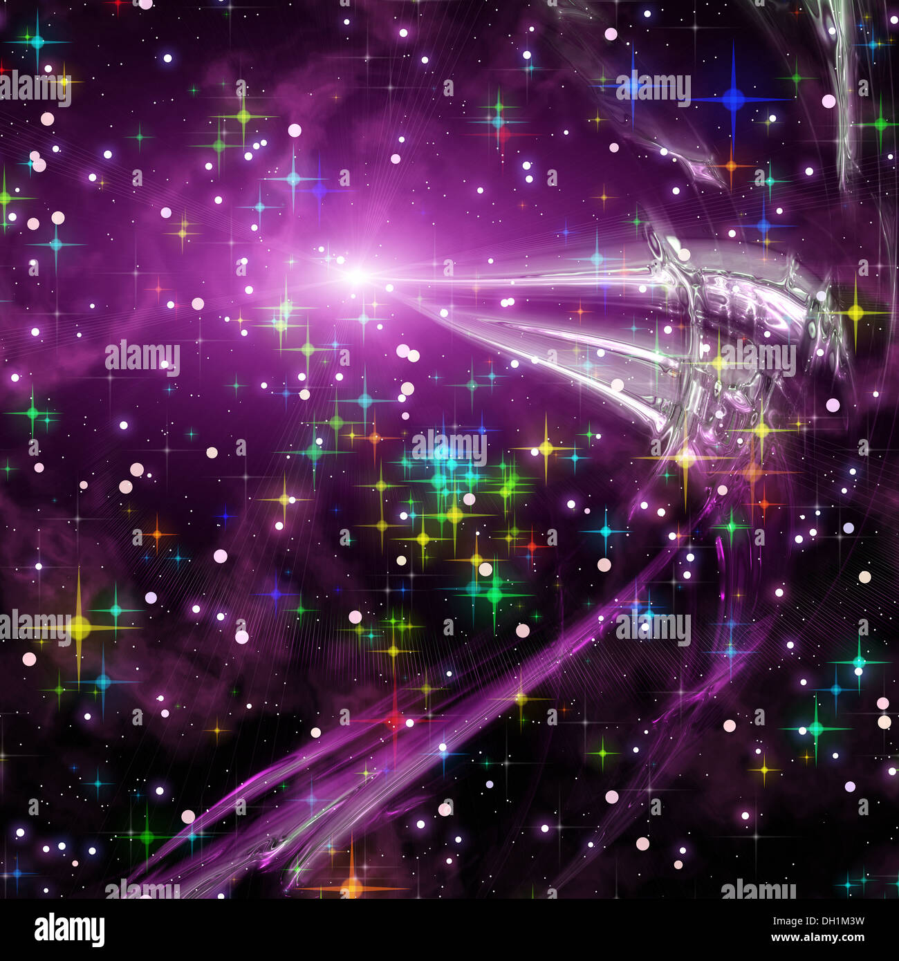 Fantastic Christmas wave design with glowing stars Stock Photo - Alamy