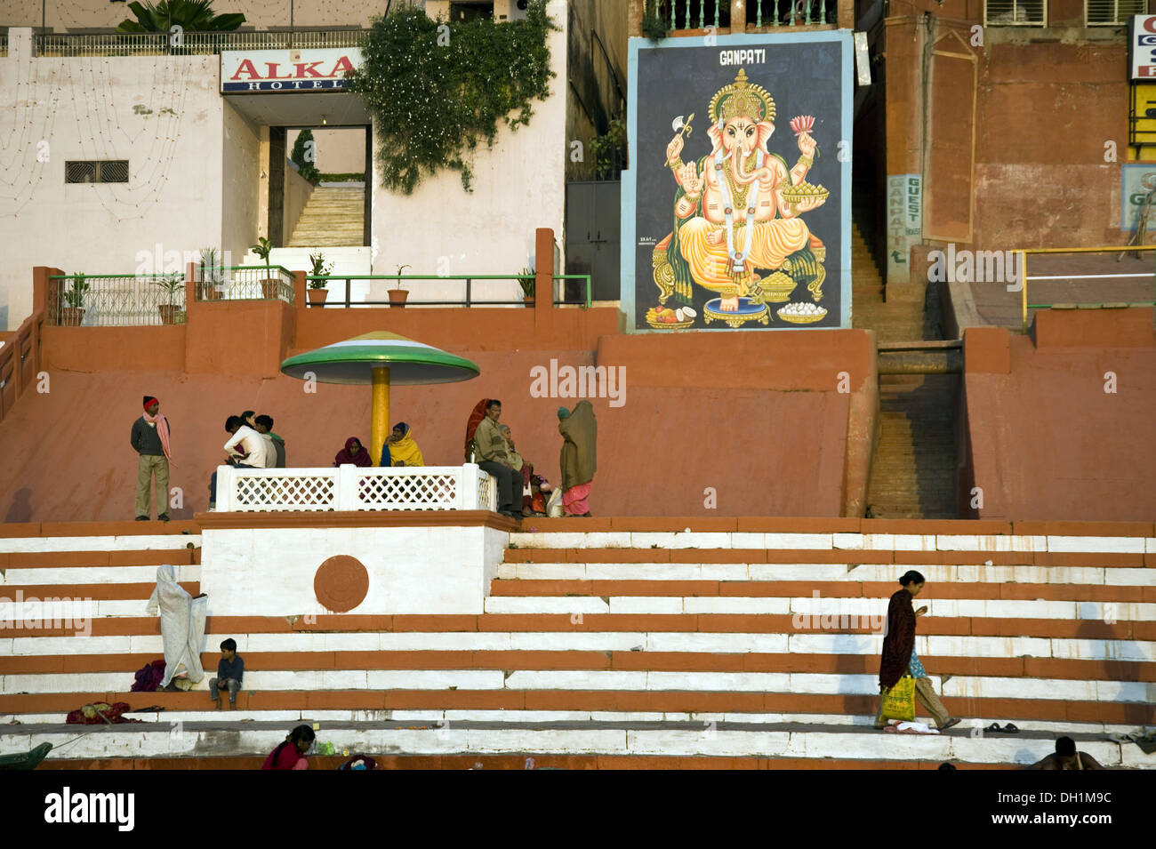 lord ganesh painting alka hotel meer Ghat steps Kashi varanasi uttar ...