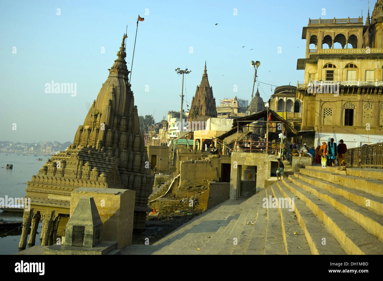 tilted kashi karvat temple on scindia ghat at varanasi uttar pradesh ...
