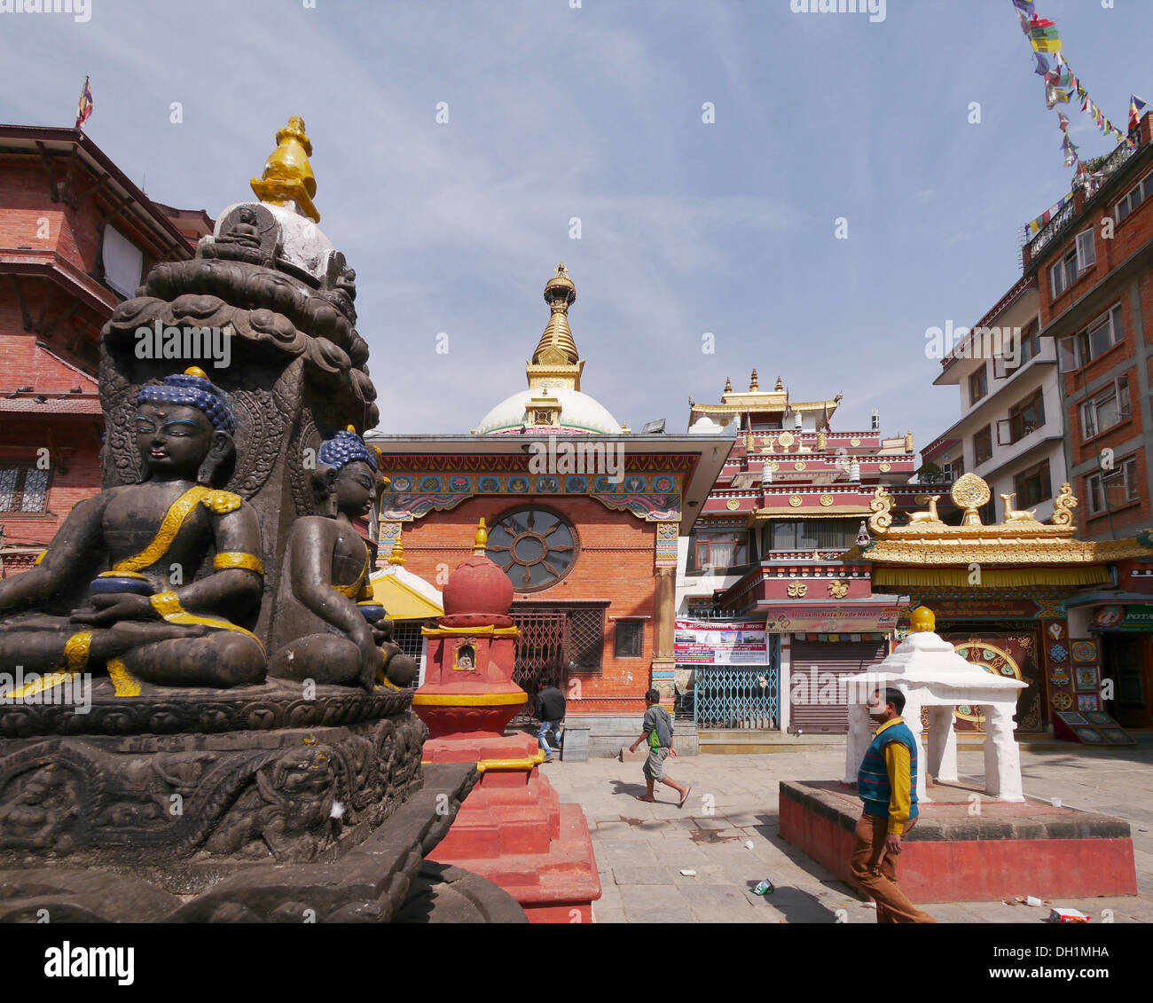 Nepal Yatkha Bahal, Tibetan Buddhist stupa and temple, Kathmandu Stock ...